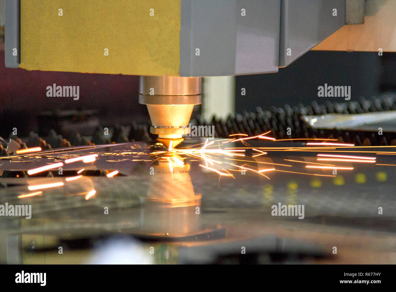 CNC laser cut machine while cutting the sheet metalCNC laser cut ...