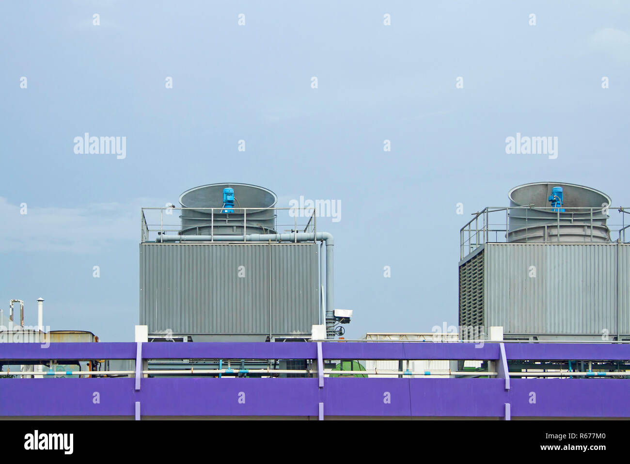Cooling tower on roof building hi-res stock photography and images - Alamy