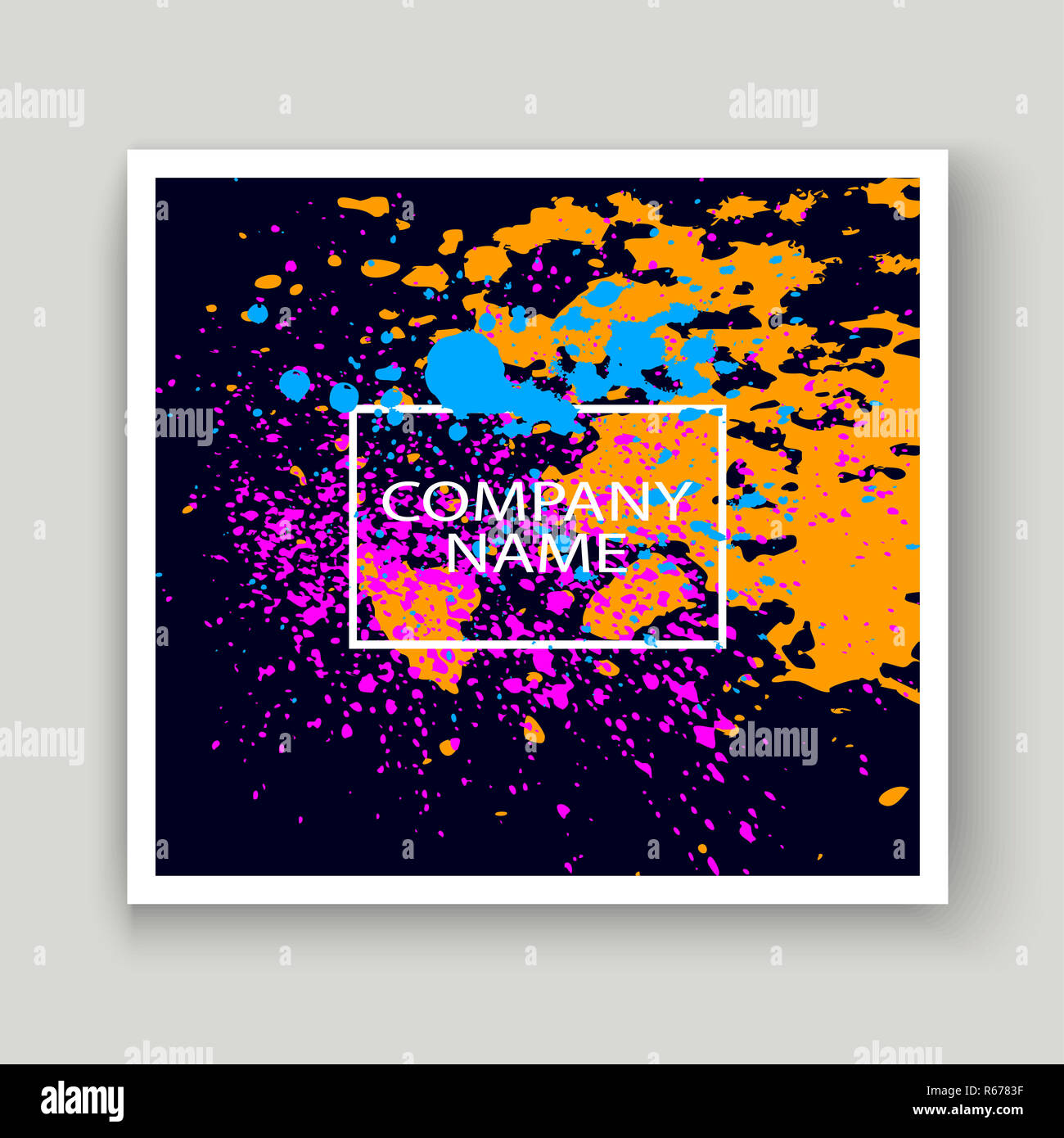 Neon explosion paint splatter artistic cover frame design. Decorative ...