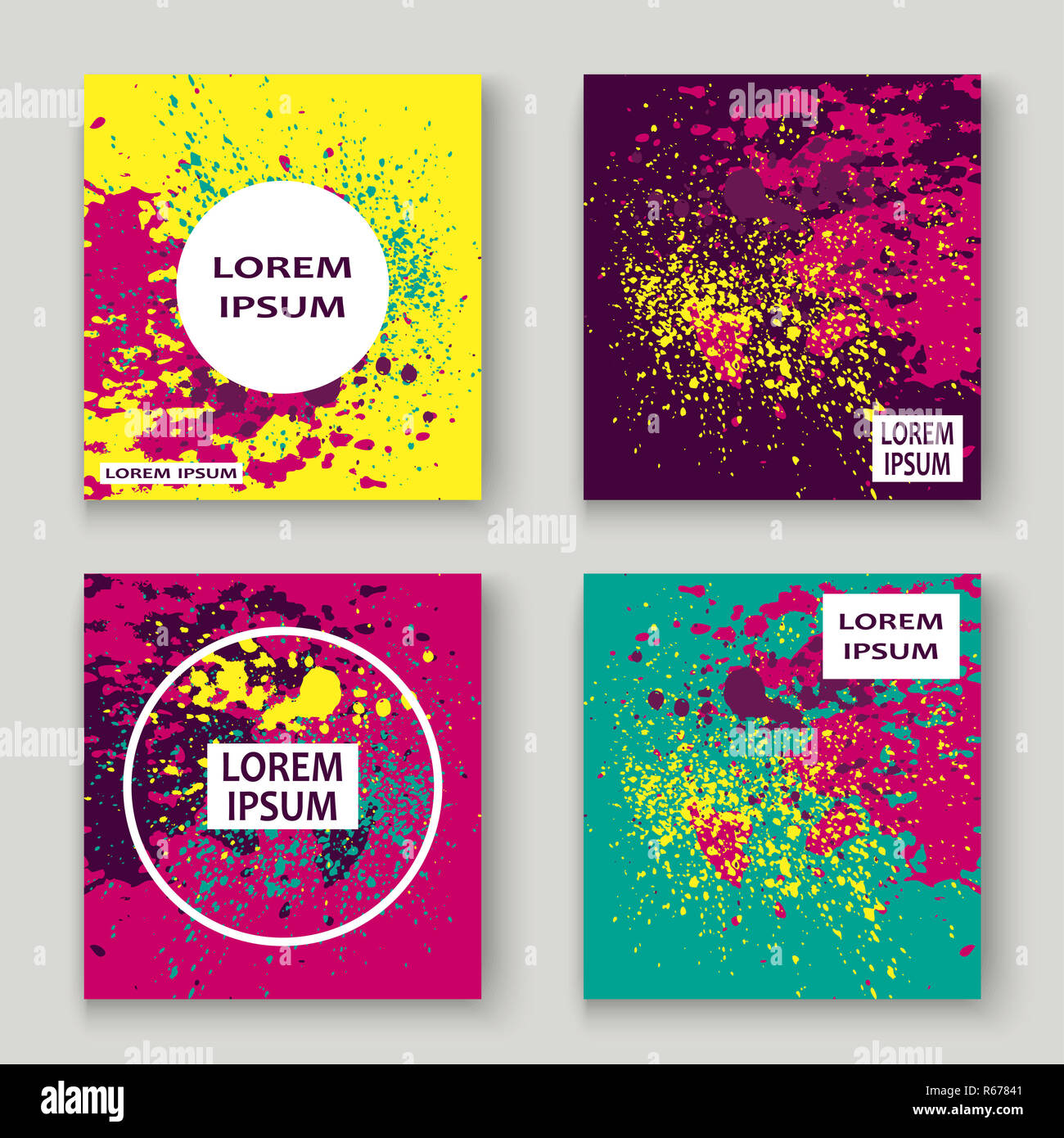 Neon explosion paint splatter artistic cover frame design. Decorative ...