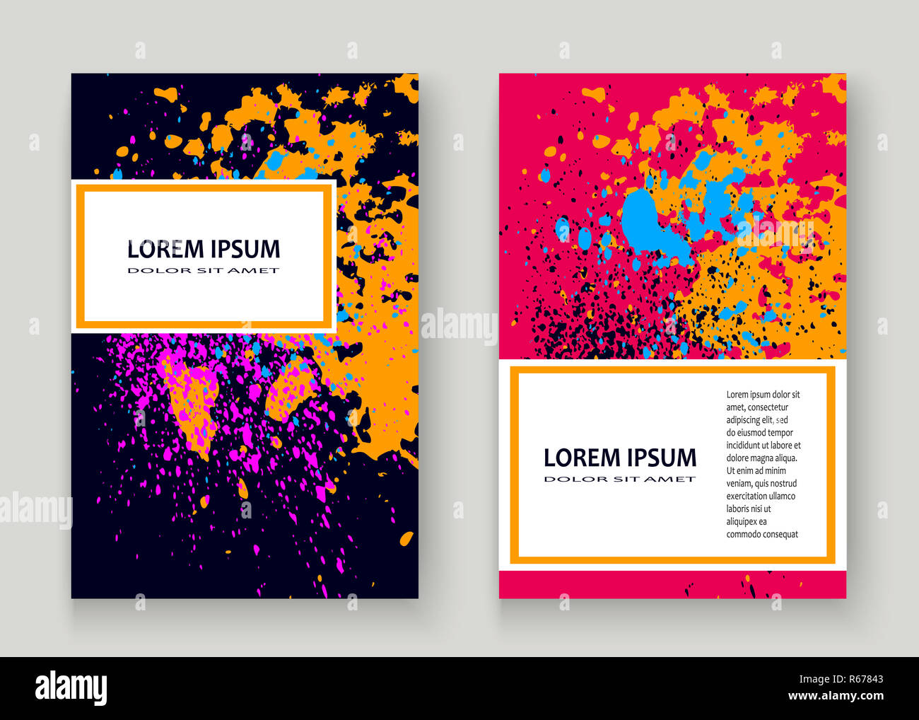 Neon explosion paint splatter artistic cover frame design. Decorative ...