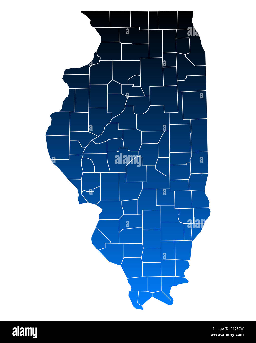 State of illinois map with counties hi-res stock photography and images ...