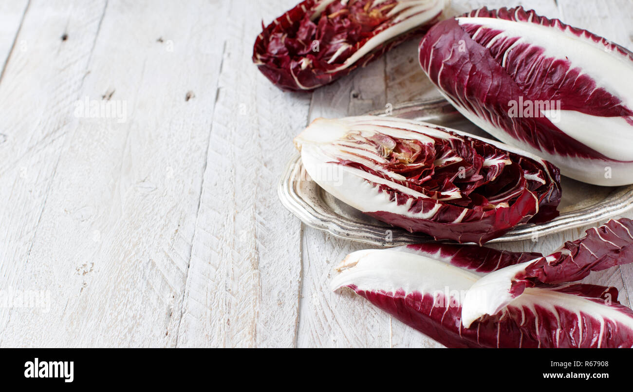 Raw red chicory Stock Photo - Alamy