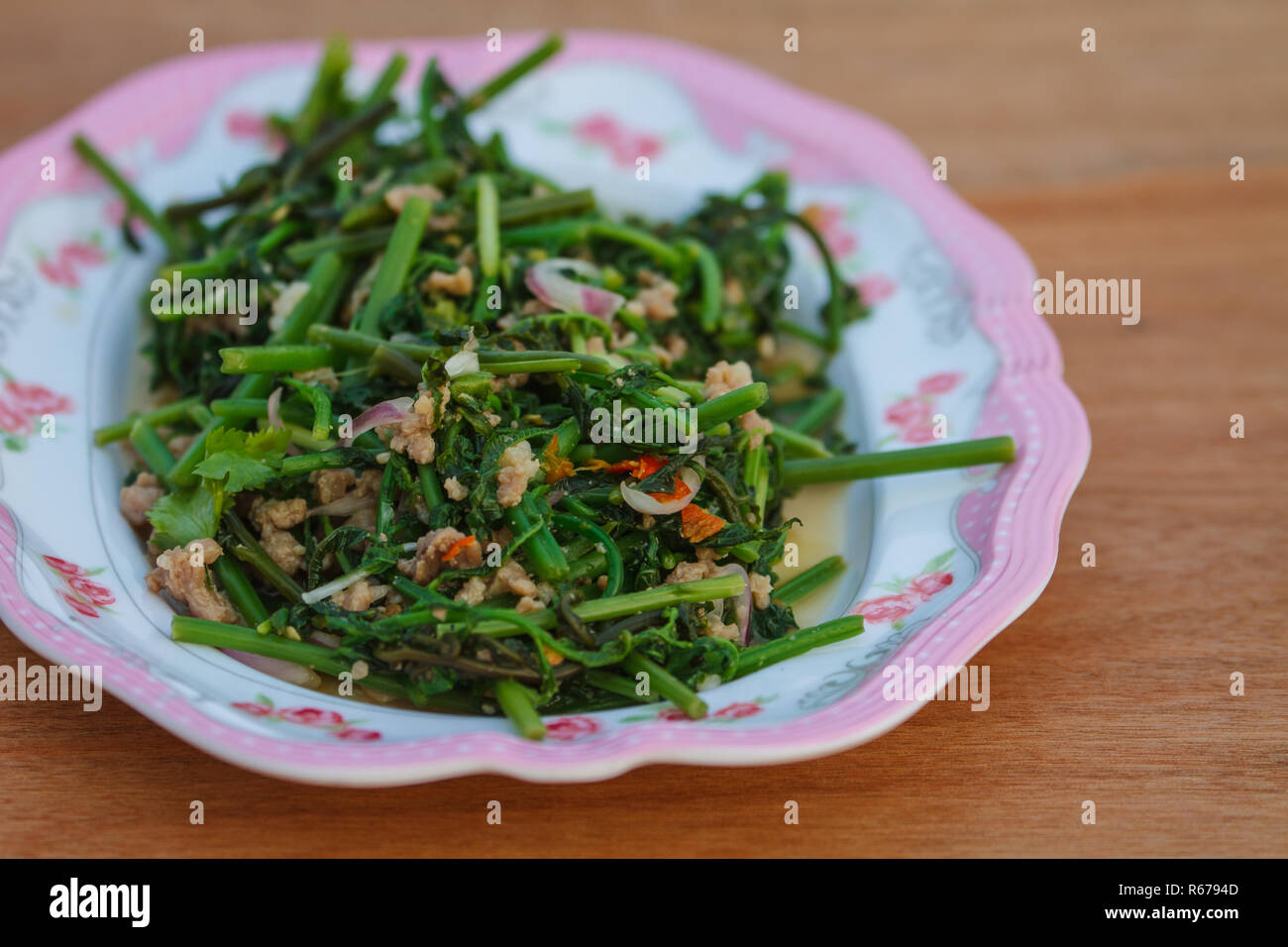 Vegetable fern spicy salad Stock Photo - Alamy