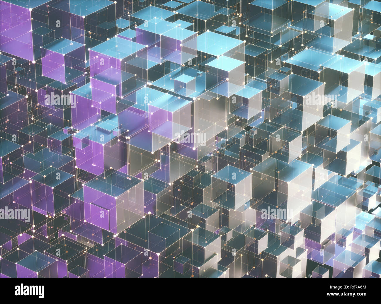 Abstract Background Interconnected Cubes Stock Photo - Alamy