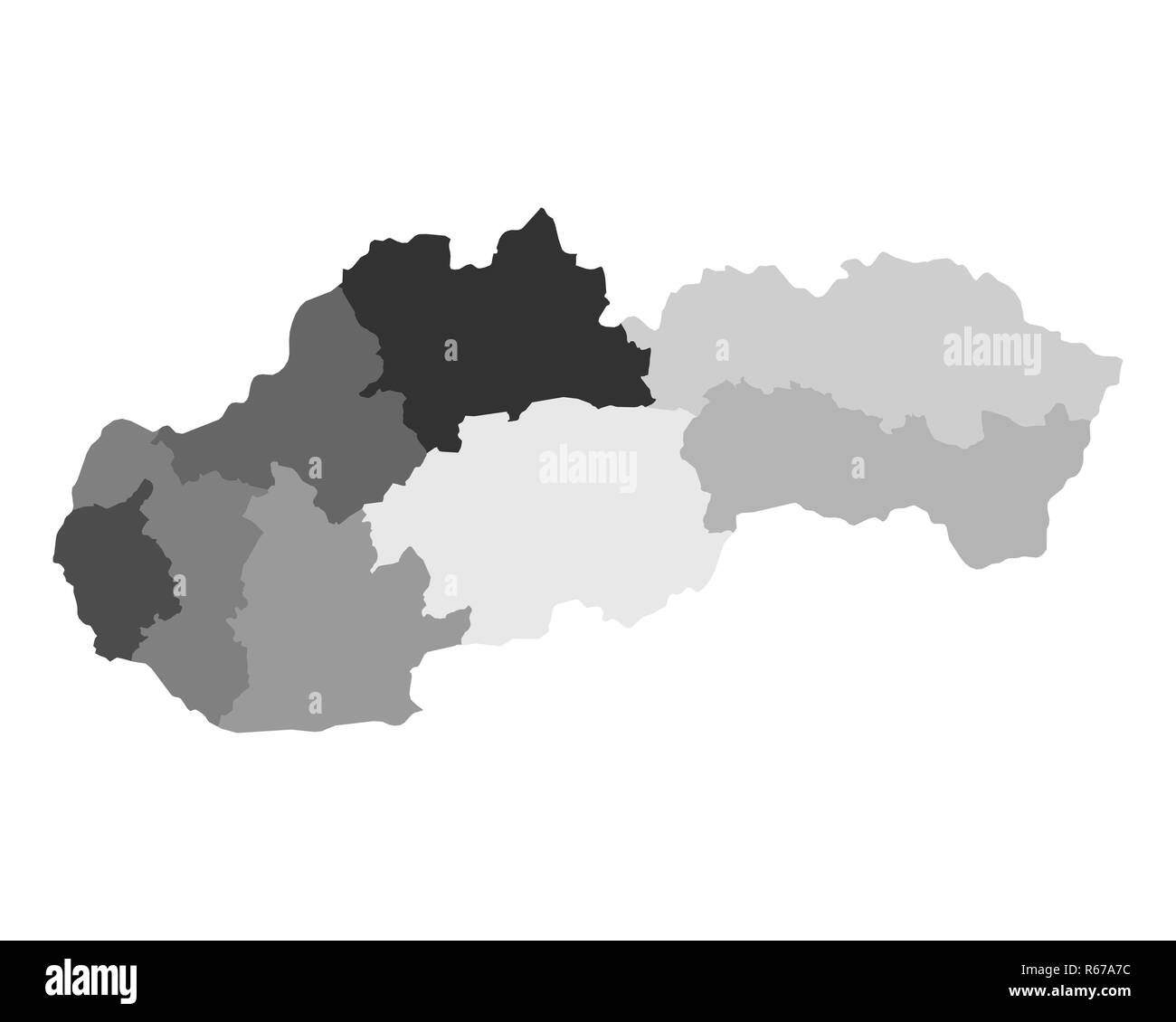 Slovakia region map Black and White Stock Photos & Images - Alamy