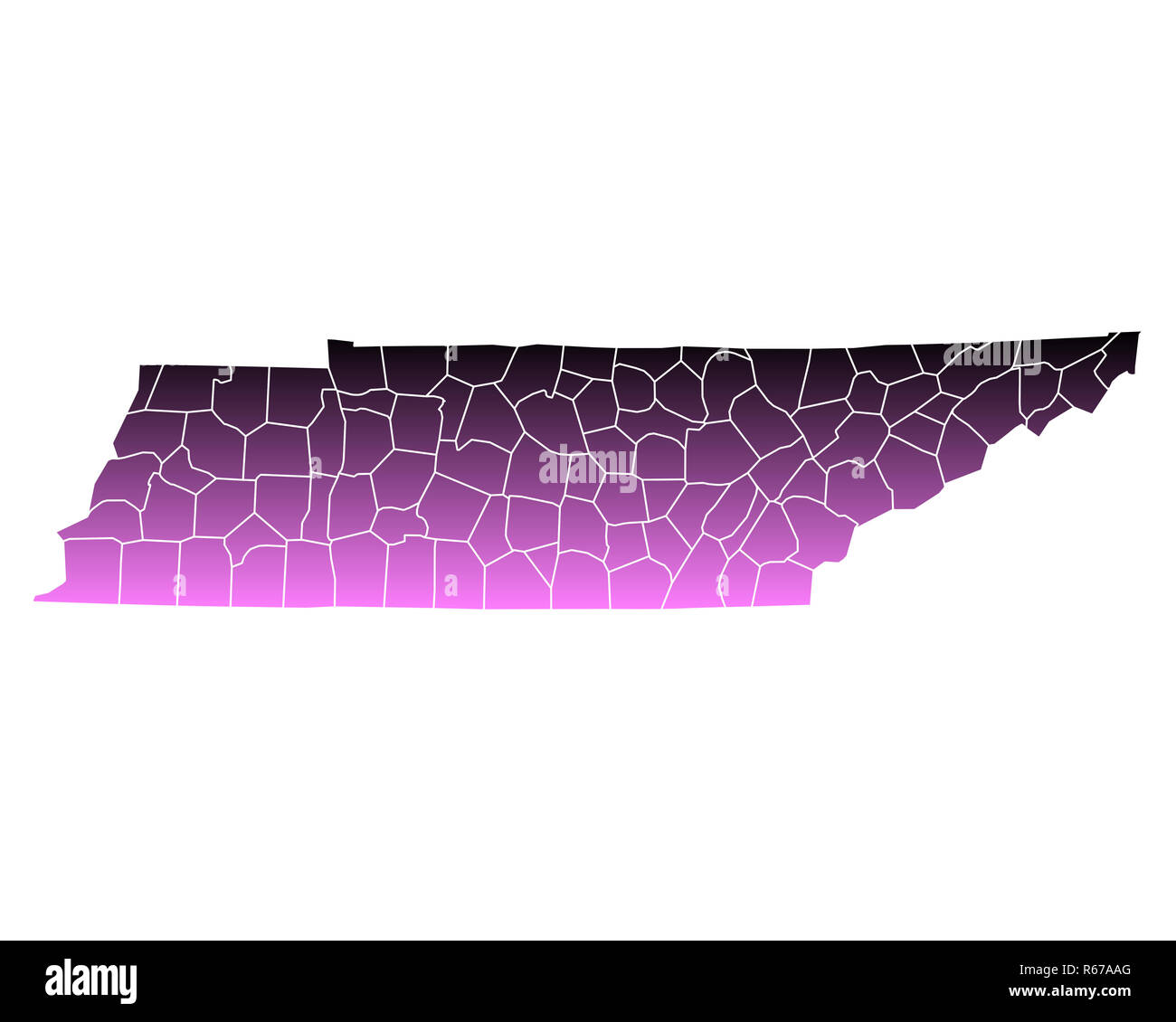 Tennessee counties map hi-res stock photography and images - Alamy