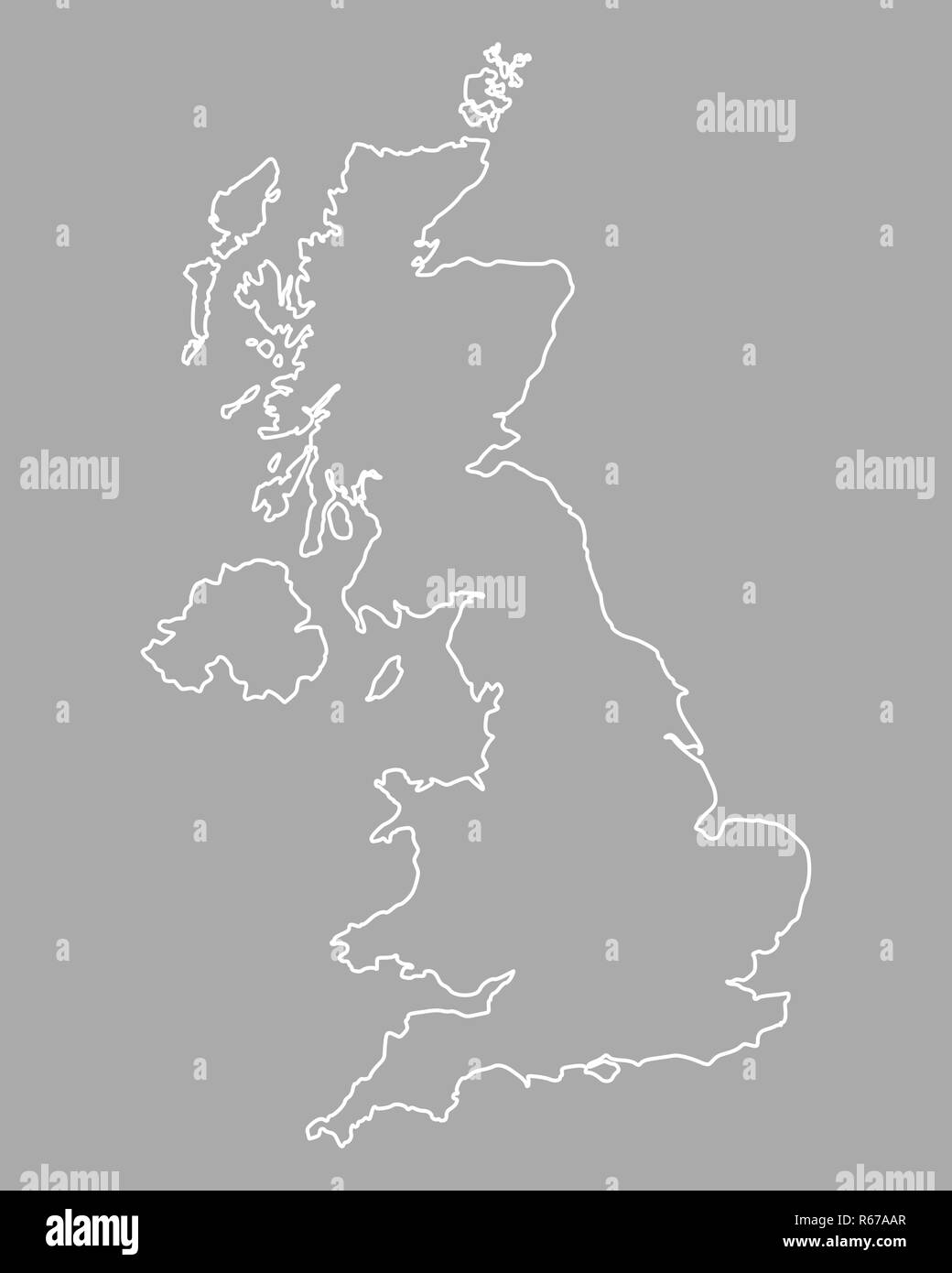 Geographical map of great britain