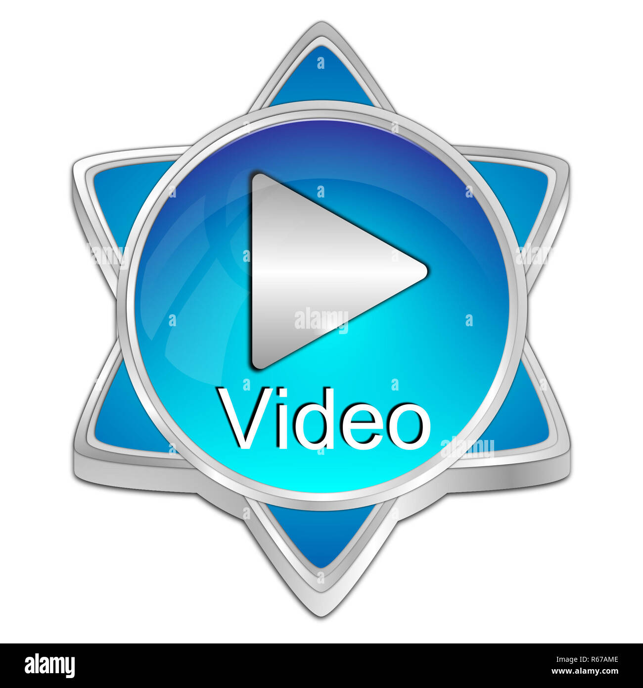 Blue play video icon isolated Cut Out Stock Images & Pictures - Alamy