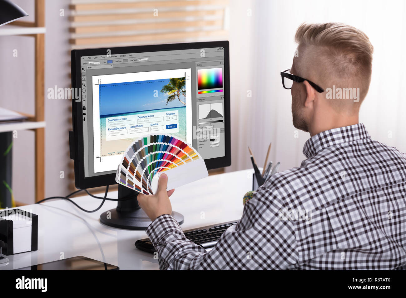 Male Designer Using Computer Stock Photo - Alamy