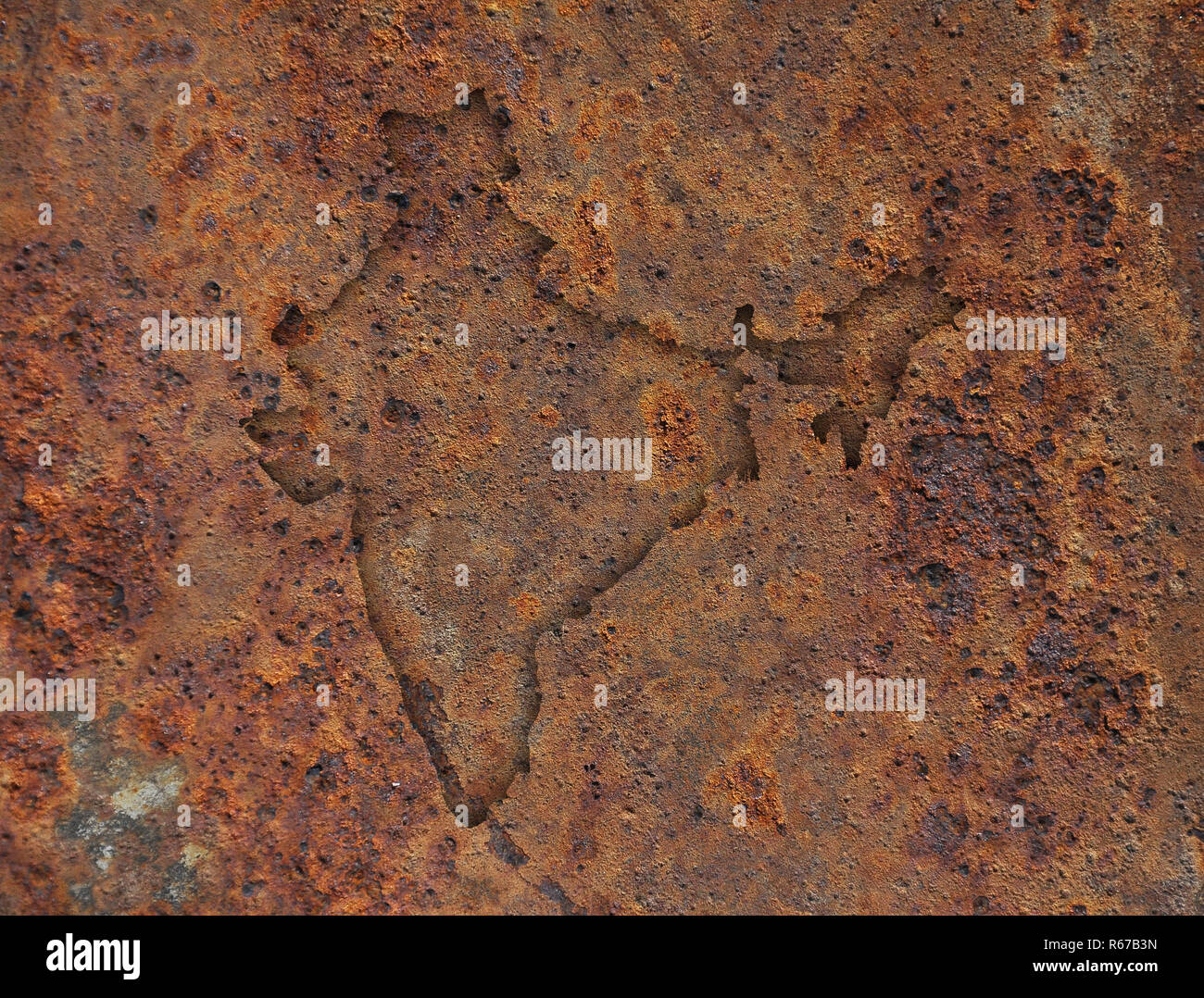 map of india on rusty metal Stock Photo - Alamy