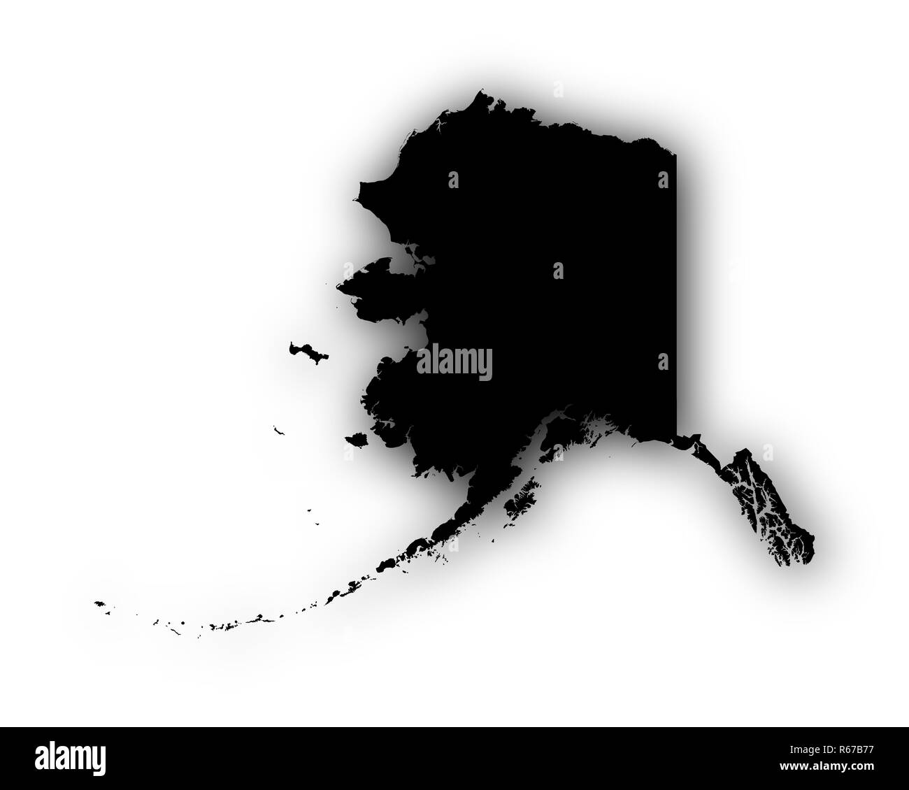 Alaska map black and white Cut Out Stock Images & Pictures - Alamy