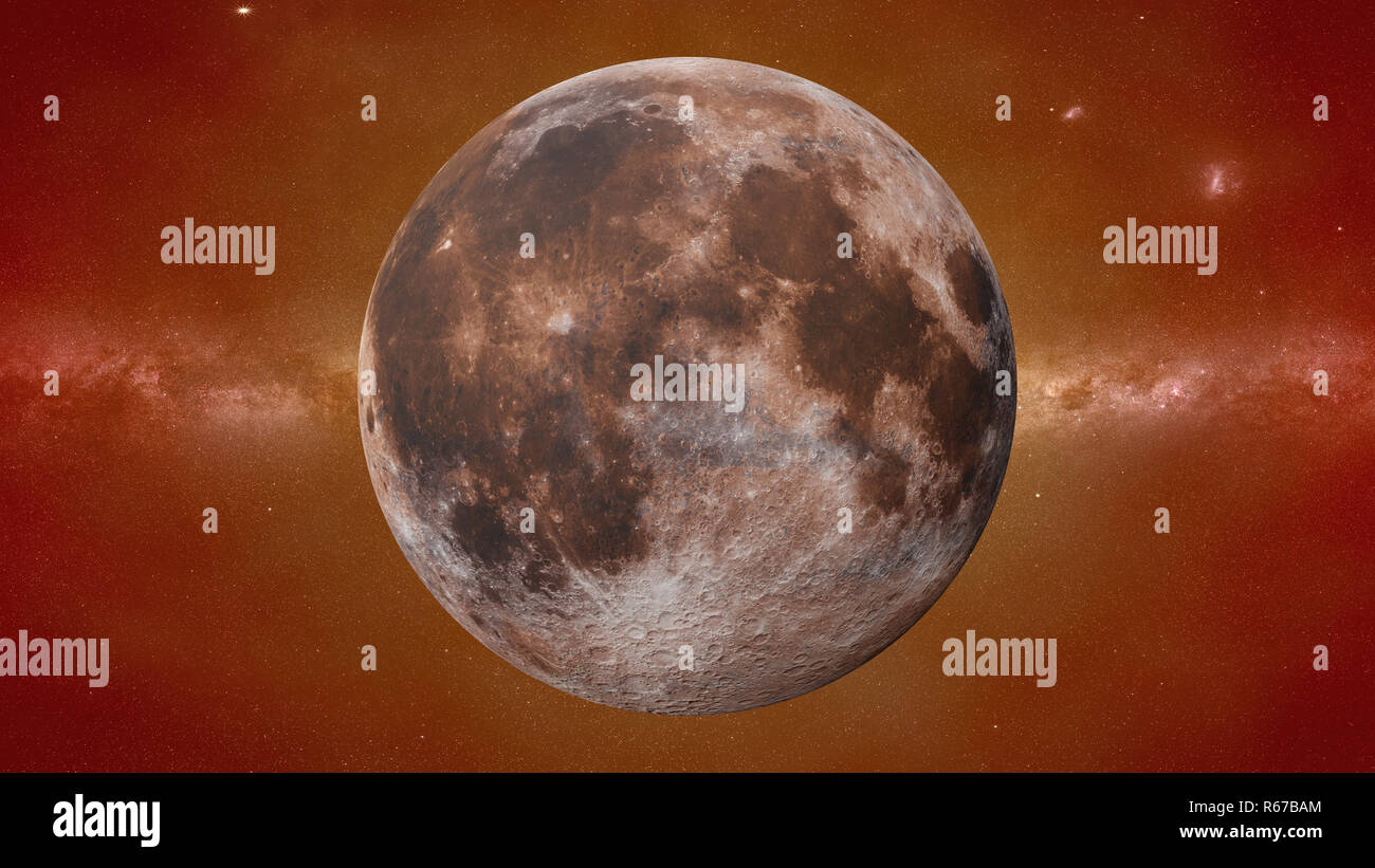 the Moon, satellite of planet Earth, object in the Solar System Stock ...