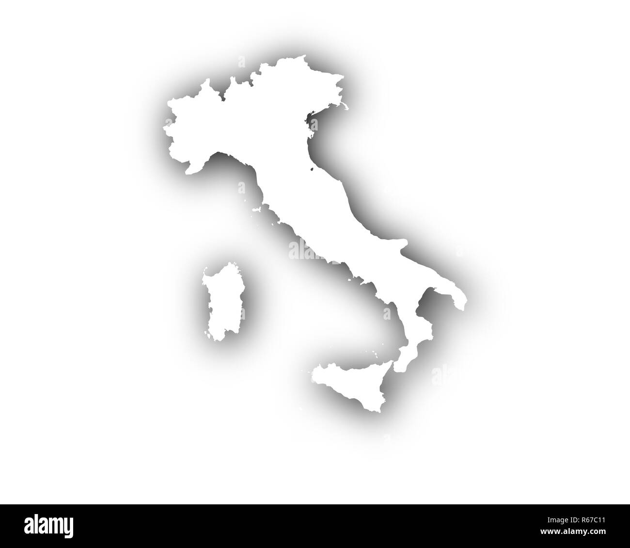 Italy map black silhouette Cut Out Stock Images & Pictures - Alamy