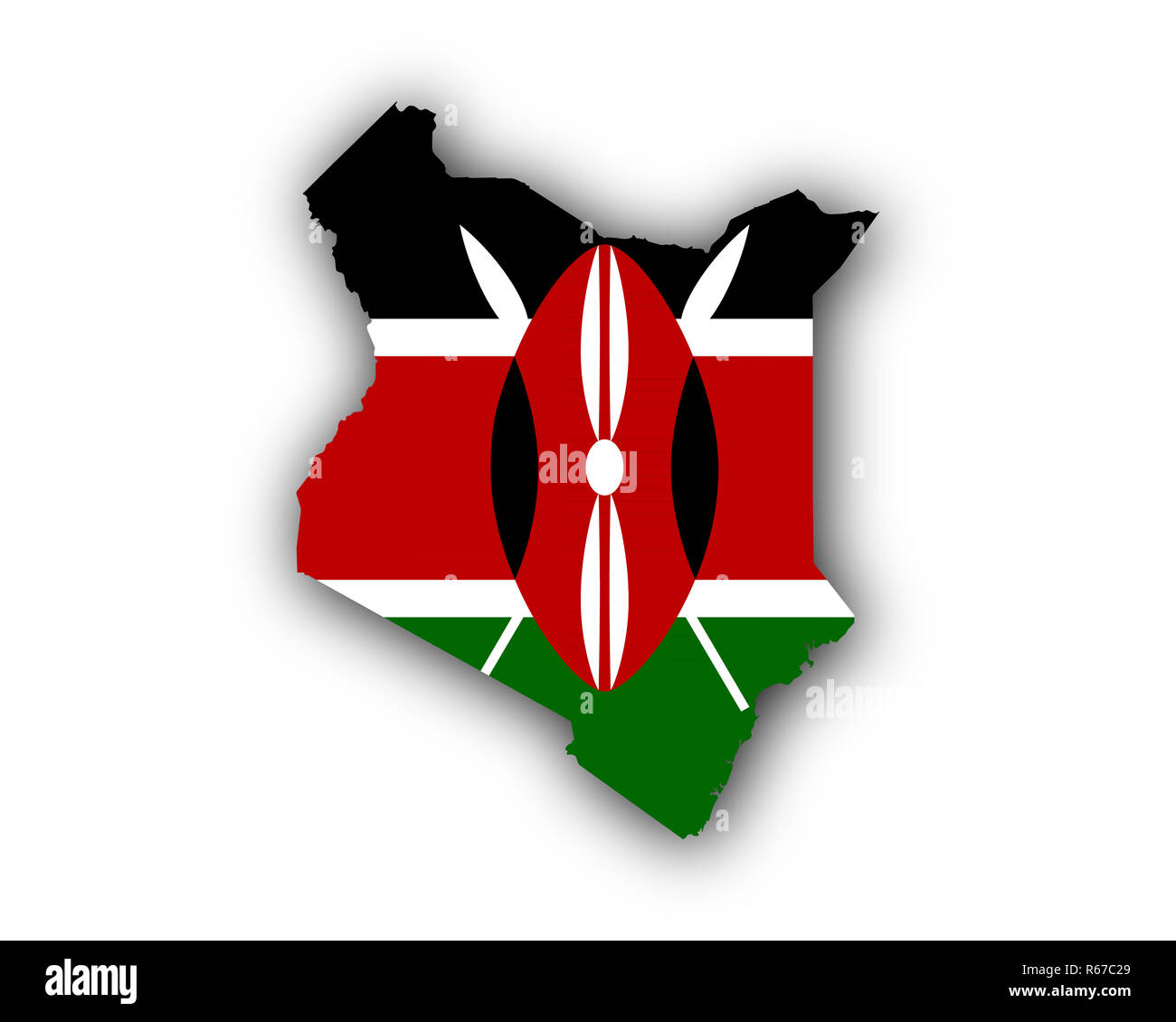 Map kenya shadow Cut Out Stock Images & Pictures - Alamy