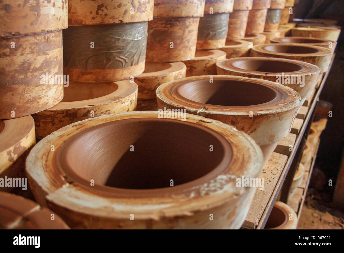 Old factory pottery production, making pots Stock Photo - Alamy