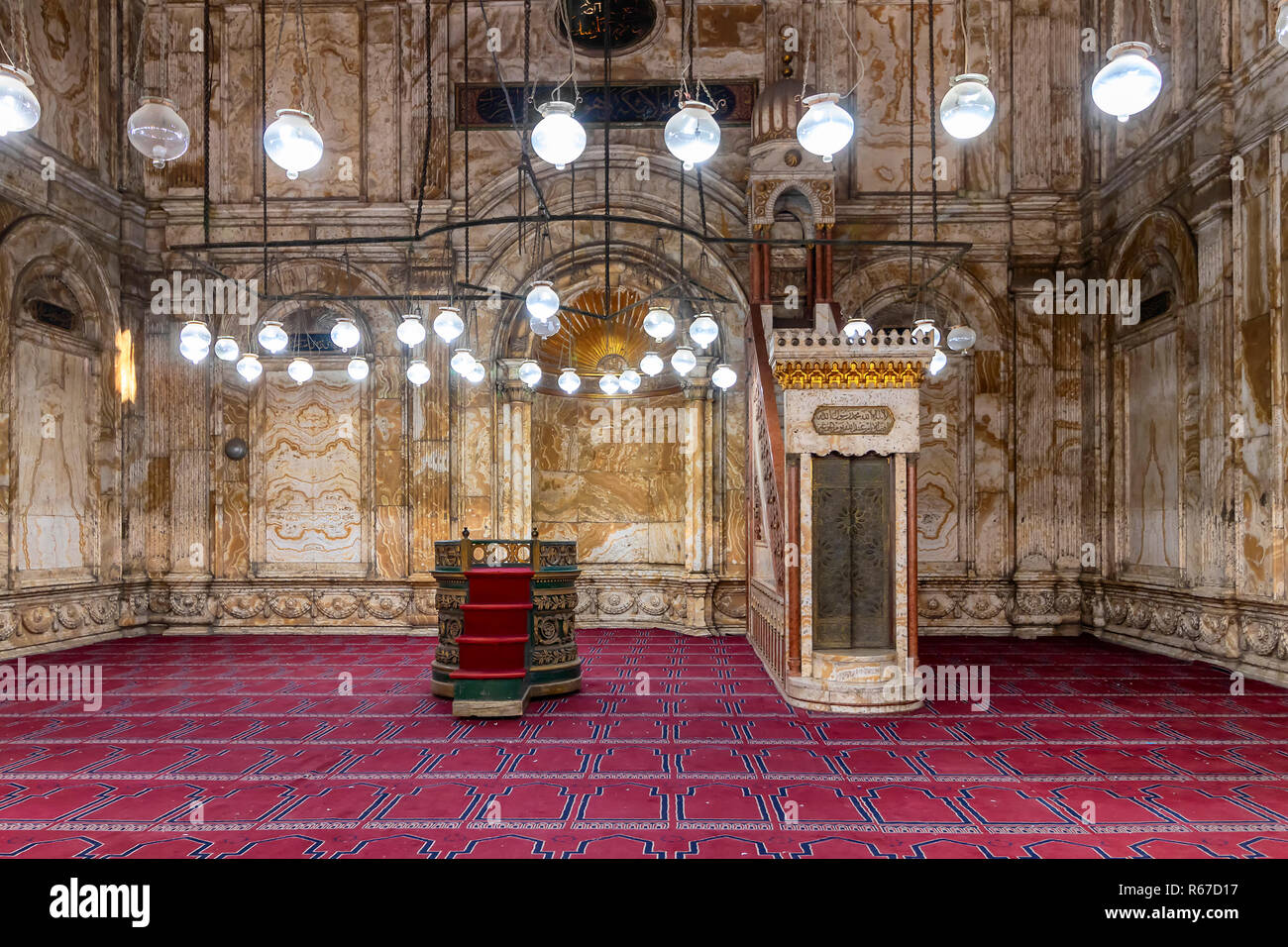 Cairo, Egypt - September 16, 2018: Interior of the Mosque of Muhammad ...