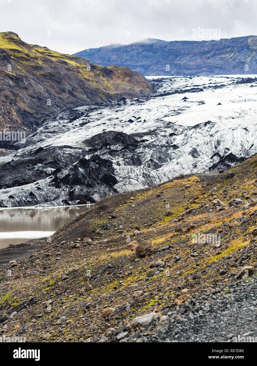 volcanic slope and Solheimajokull glacier Stock Photo - Alamy