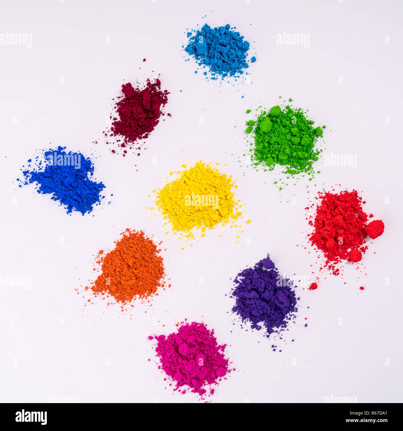 different types of natural color pigment powder Stock Photo - Alamy