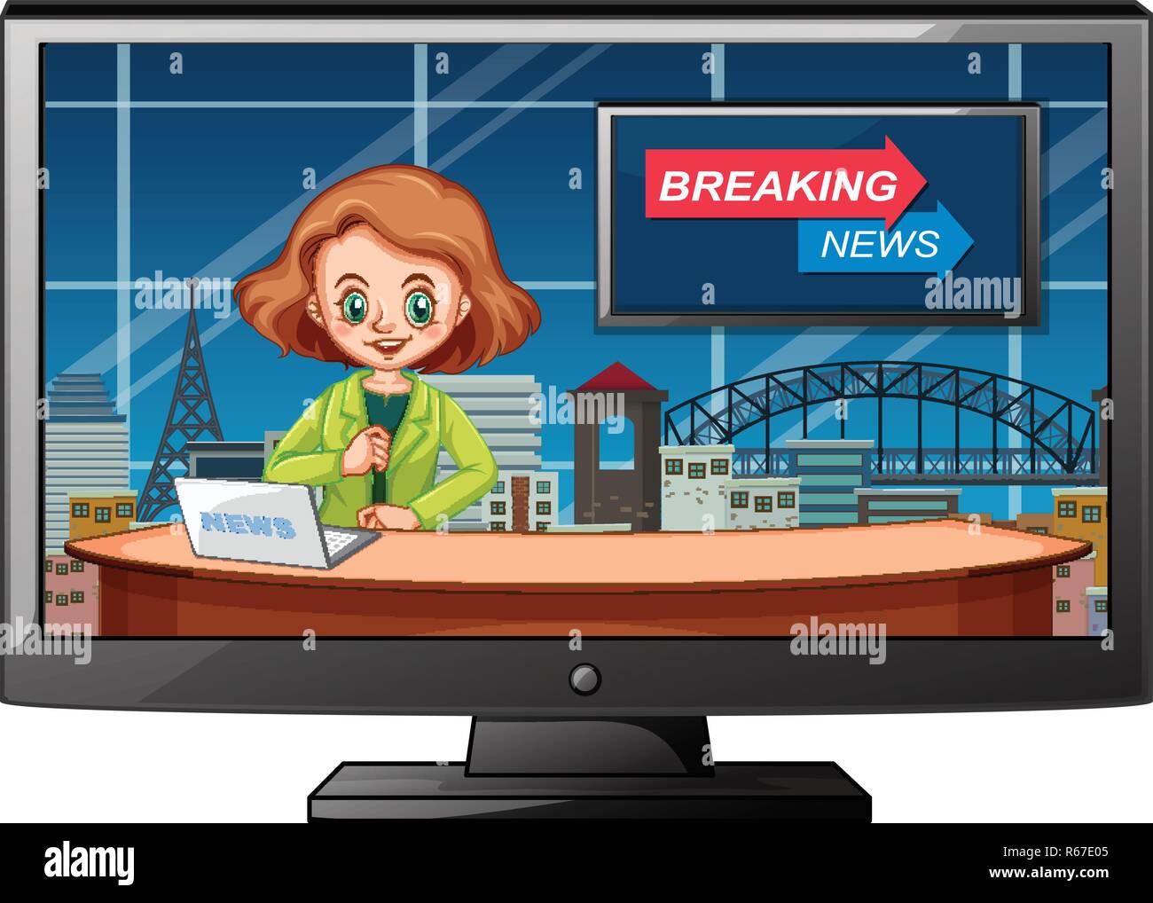 Breaking news reporter in Stock Vector Images - Alamy