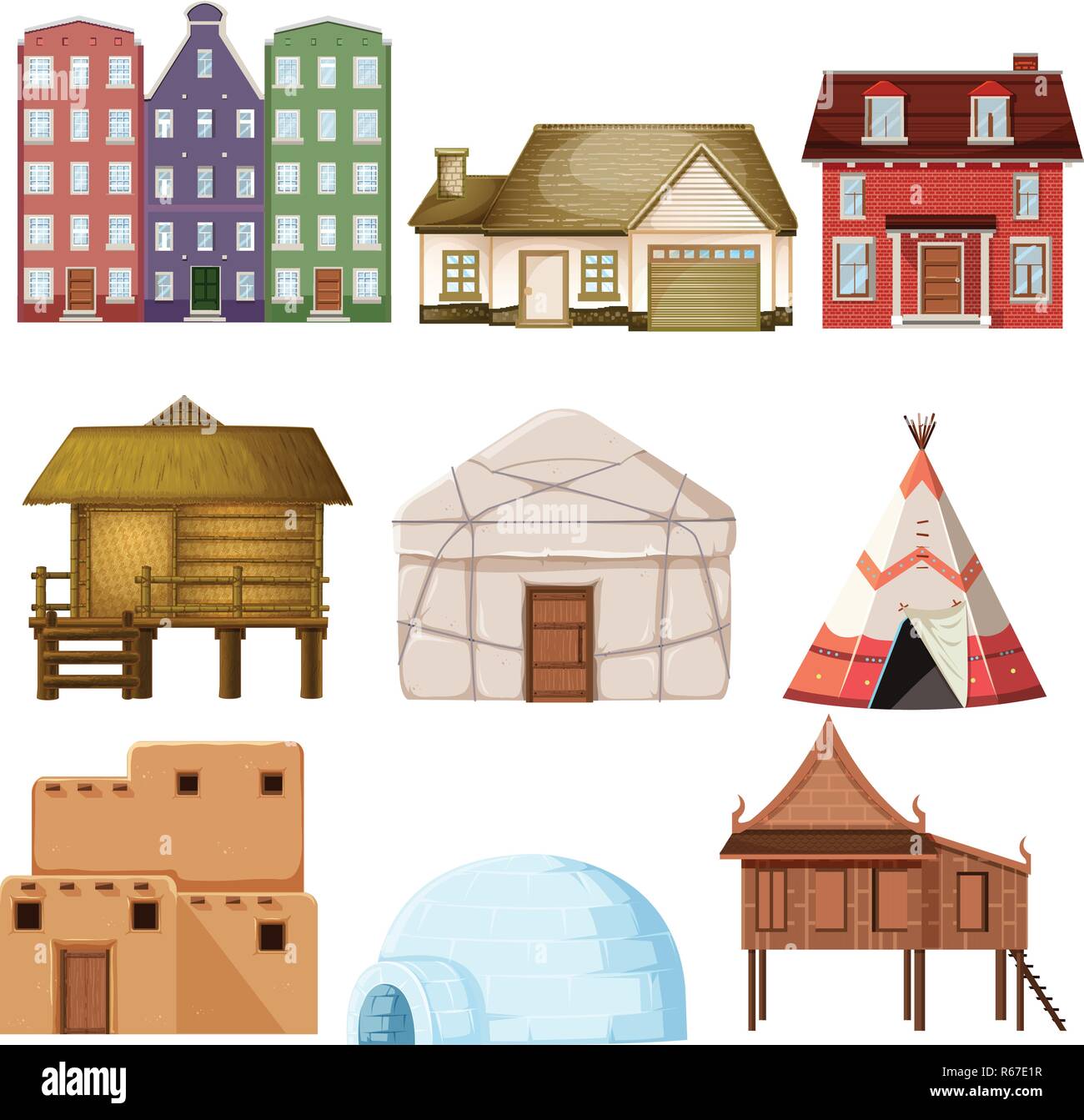 Set of different house style illustration Stock Vector Image & Art - Alamy