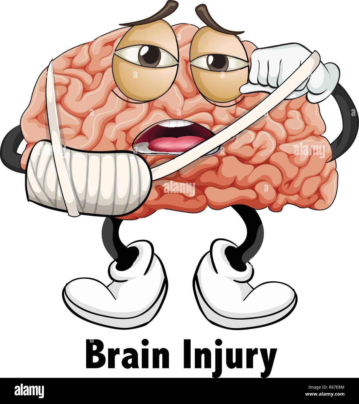 Man brain injury character illustration Stock Vector Image & Art - Alamy