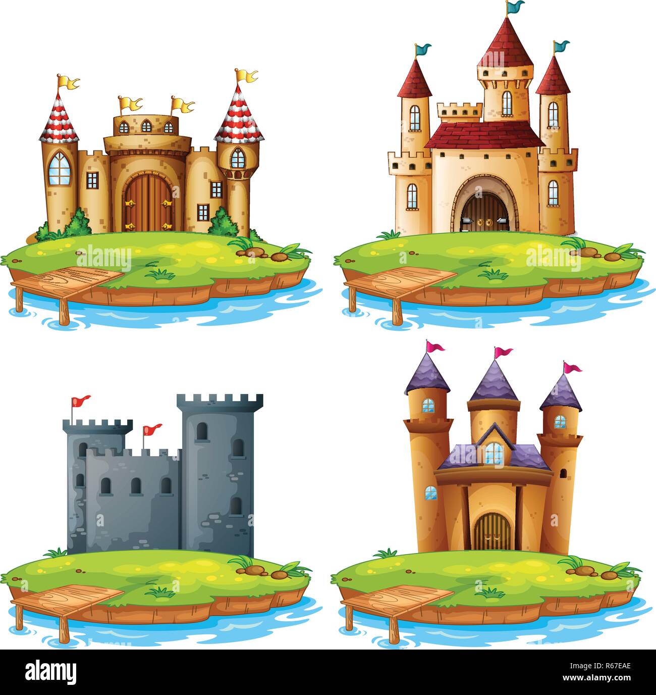 Set of different castle illustration Stock Vector Image & Art - Alamy