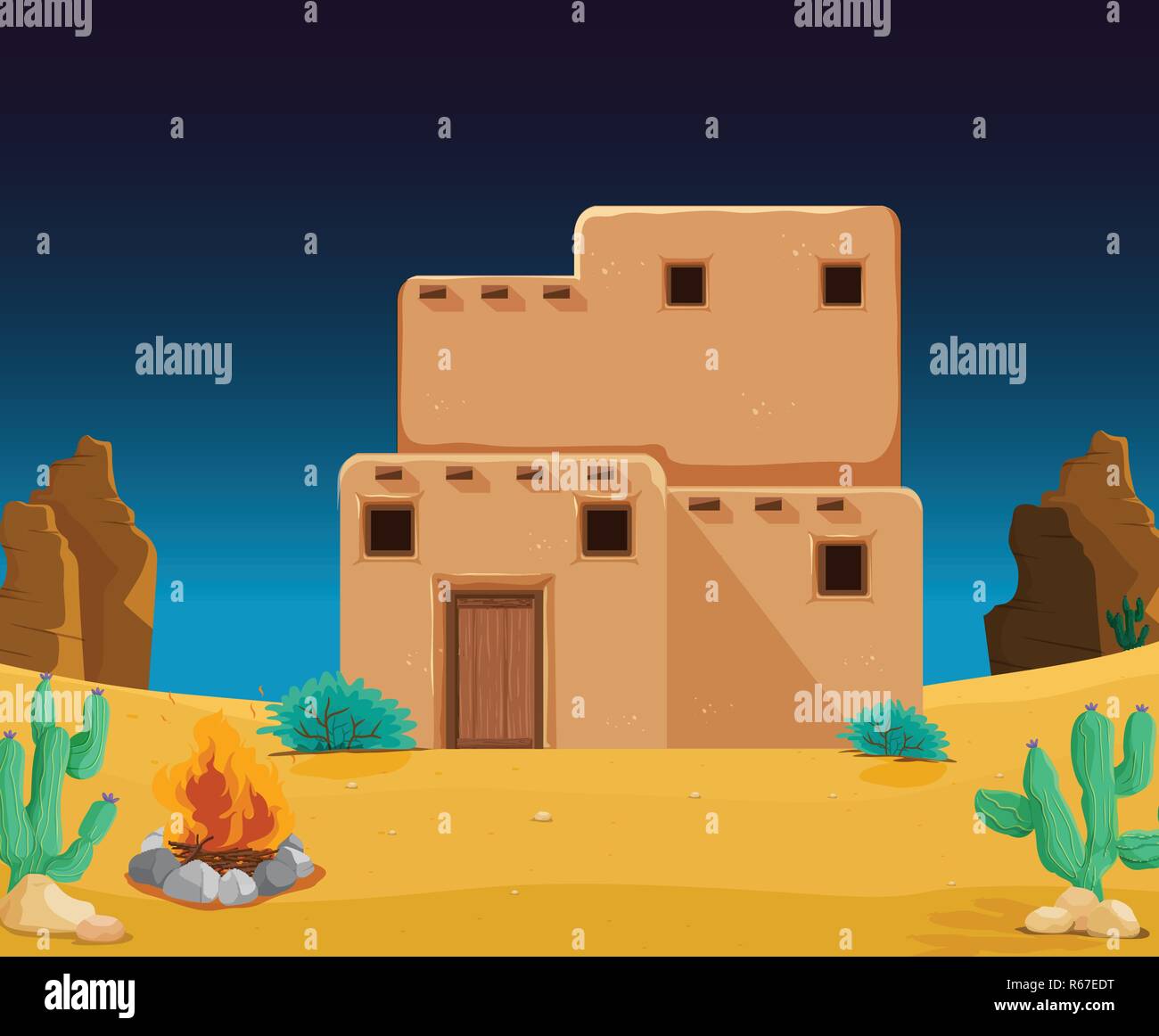 Desert interior Stock Vector Images - Alamy