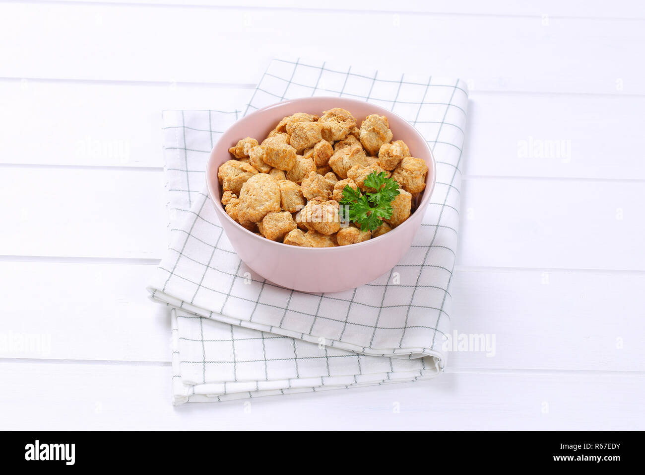 cubes of soy meat Stock Photo - Alamy