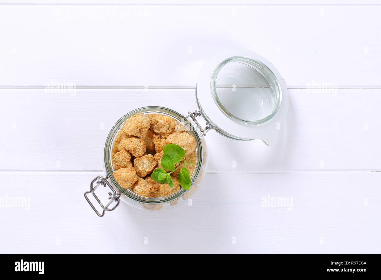 cubes of soy meat Stock Photo - Alamy