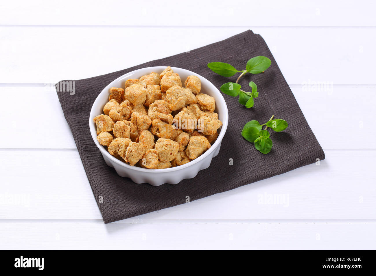 cubes of soy meat Stock Photo - Alamy