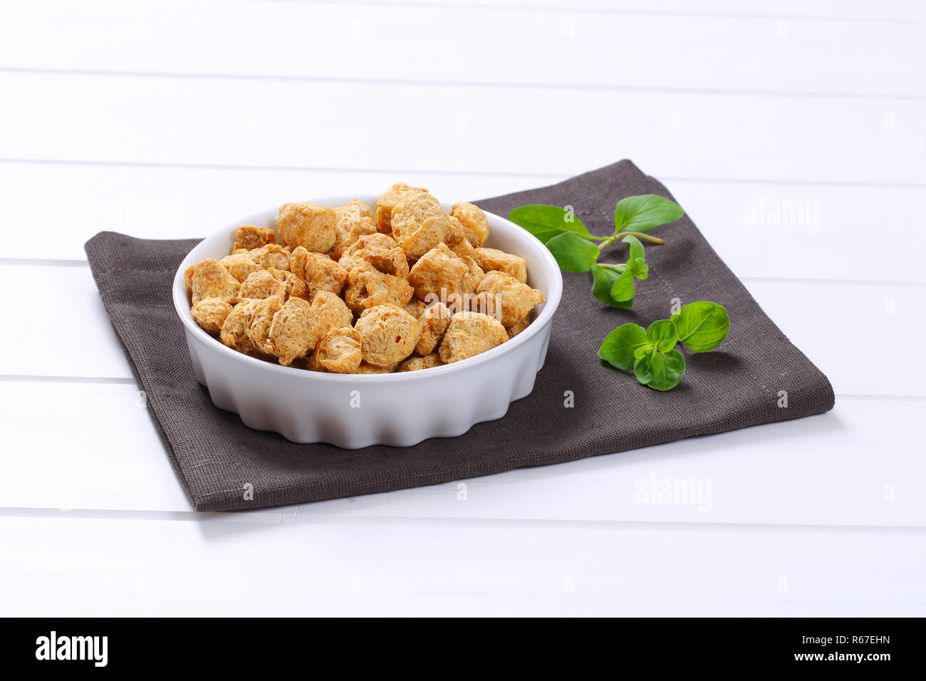 cubes of soy meat Stock Photo - Alamy