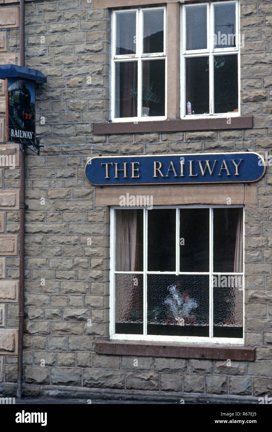 Railway Inn at Huncoat on the British Rail Preston to Colne railway ...