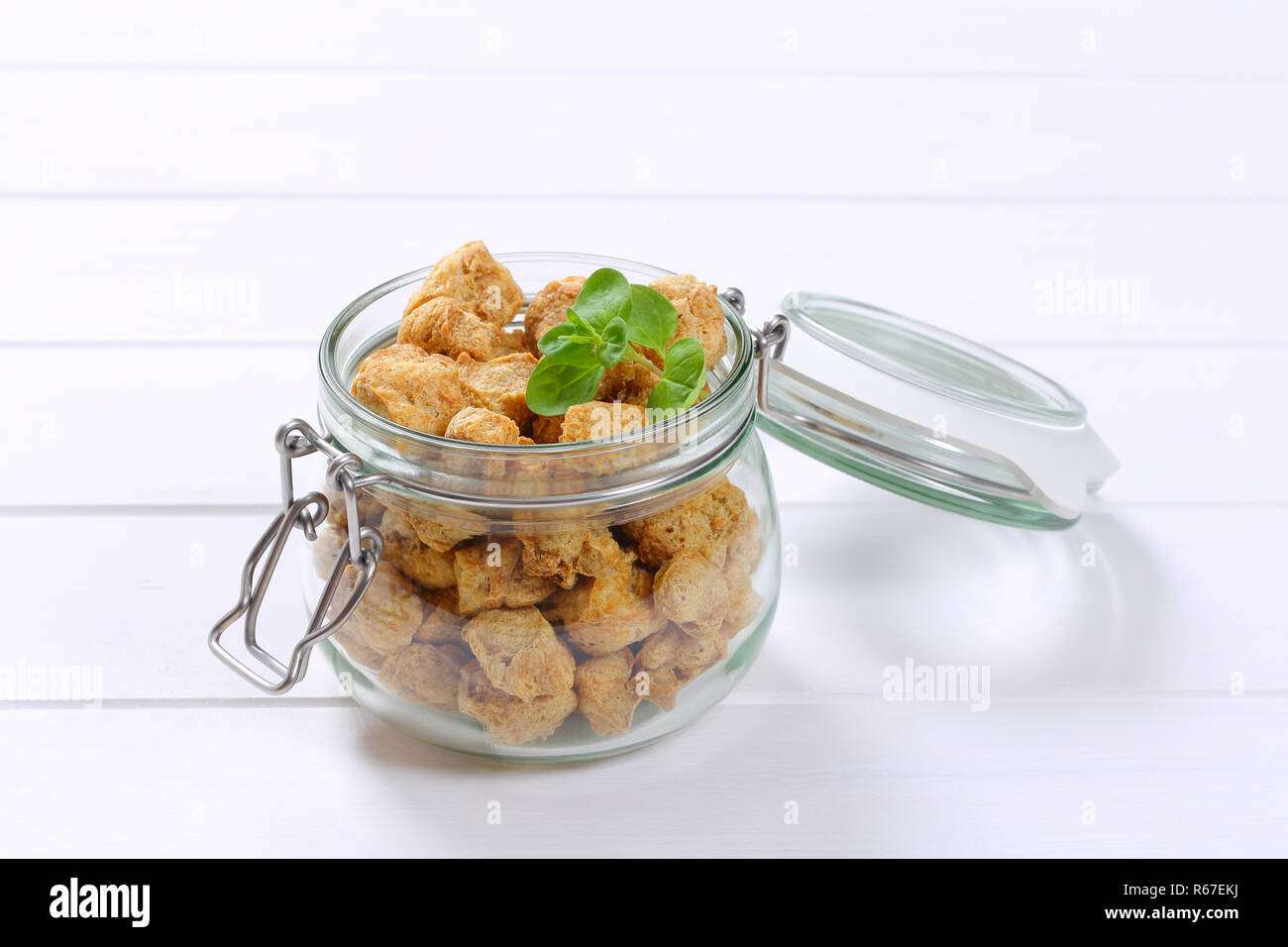 cubes of soy meat Stock Photo - Alamy