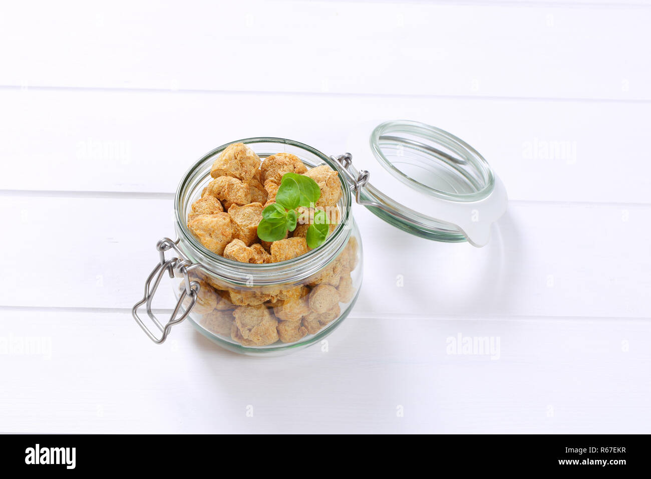 cubes of soy meat Stock Photo - Alamy
