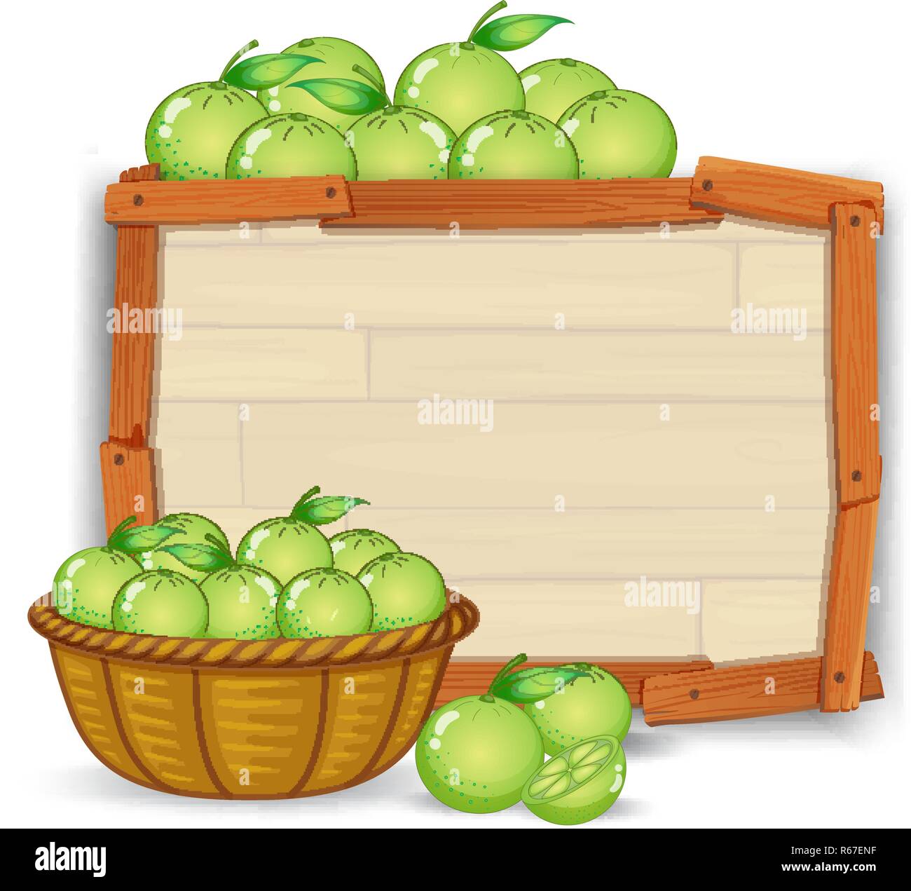 Lime on wooden banner illustration Stock Vector Image & Art - Alamy