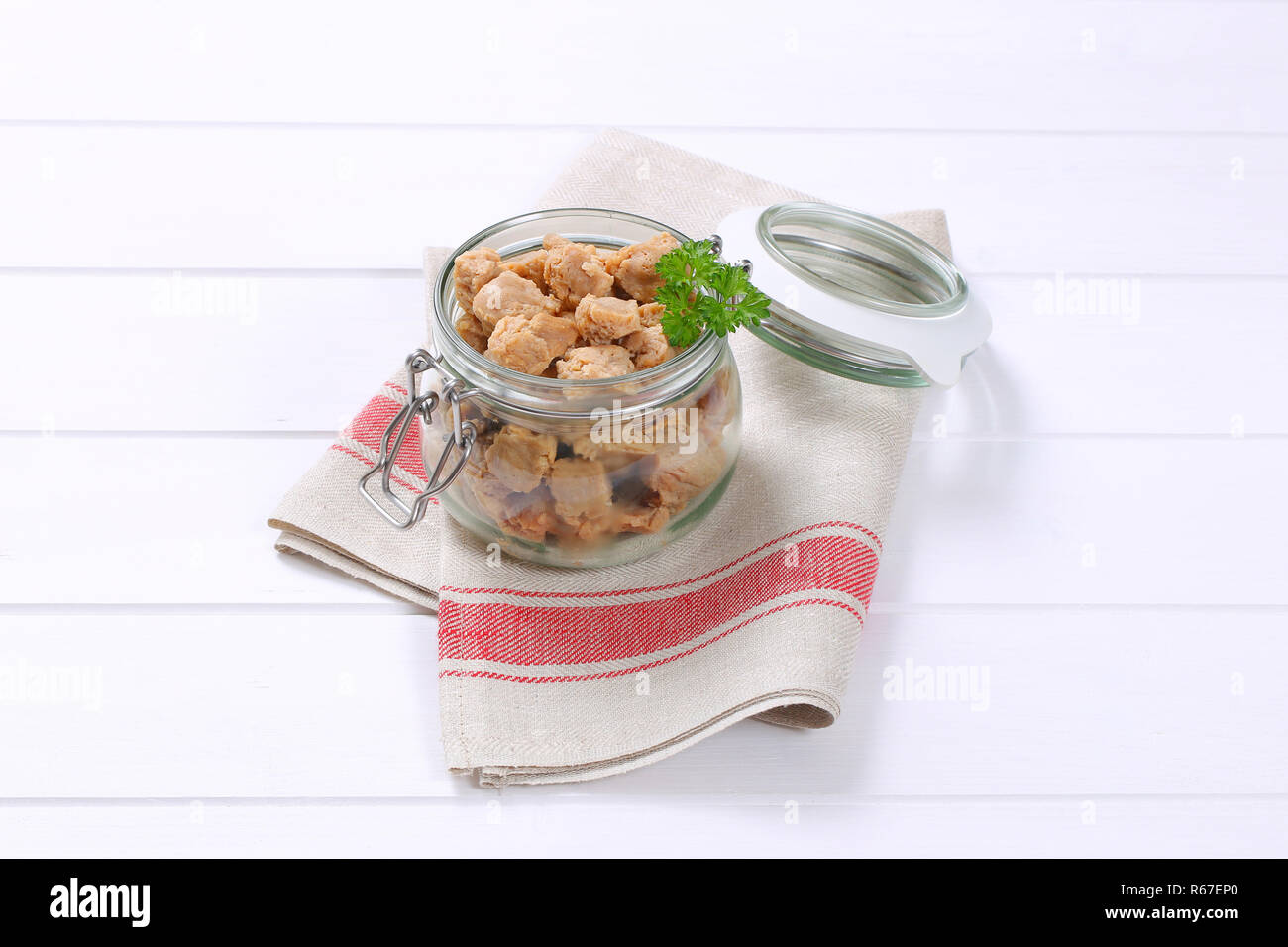 cubes of soy meat Stock Photo - Alamy