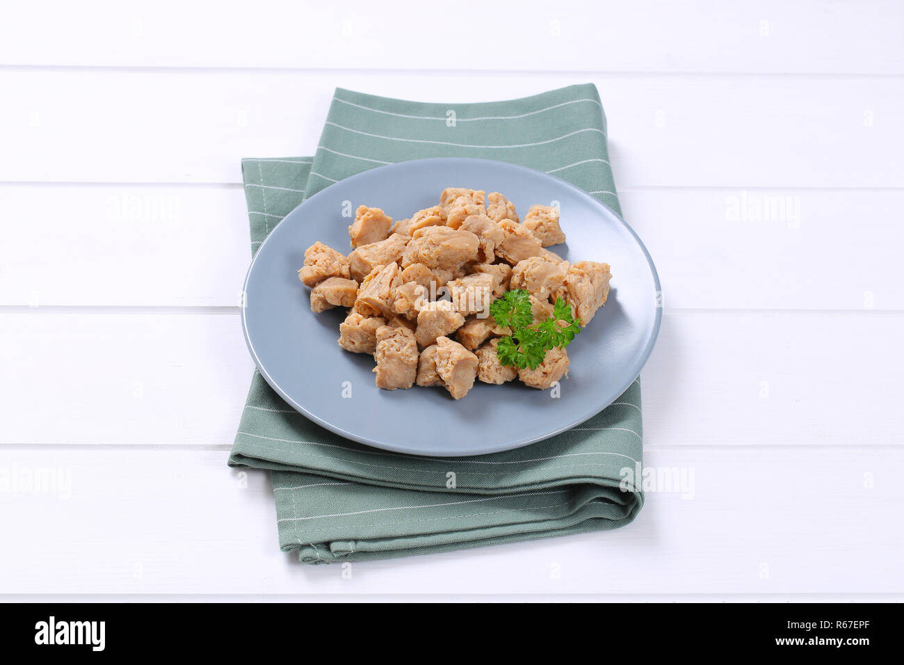 cubes of soy meat Stock Photo - Alamy