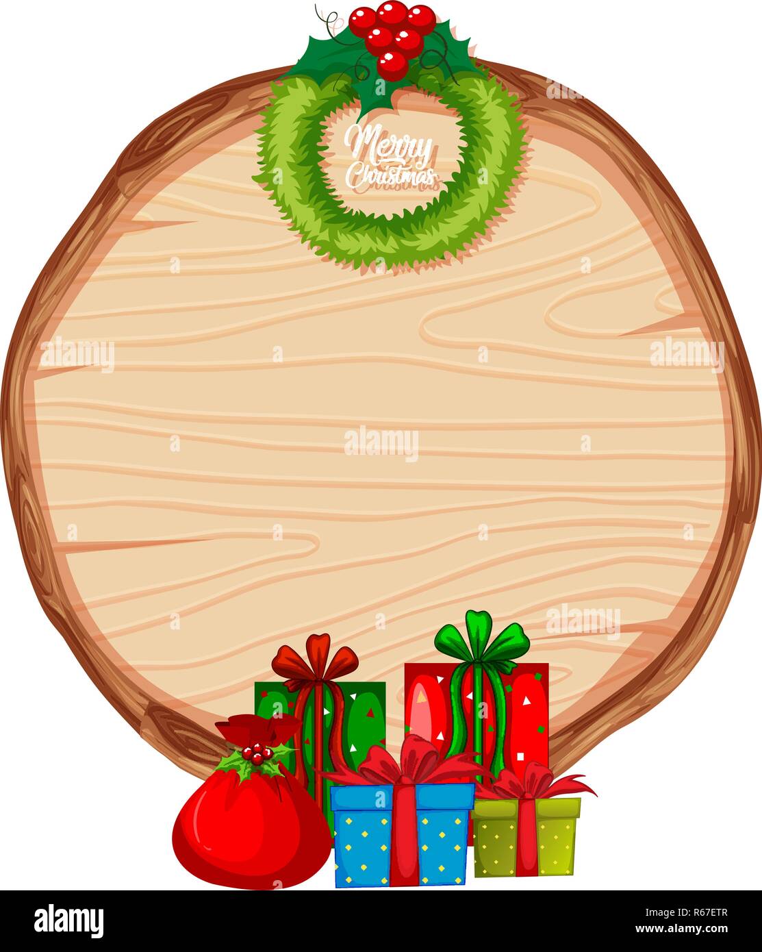 Wooden banner christmas theme illustration Stock Vector Image & Art - Alamy