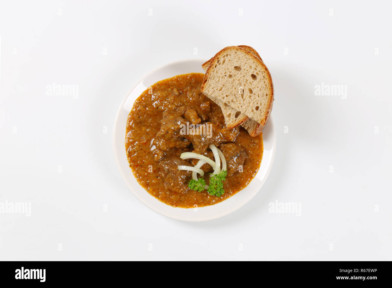 beef goulash with bread Stock Photo - Alamy
