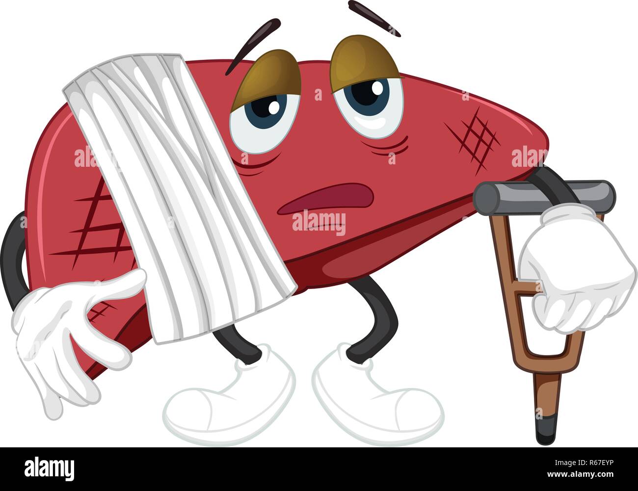 A damage liver on white backgroud illustration Stock Vector Image & Art ...