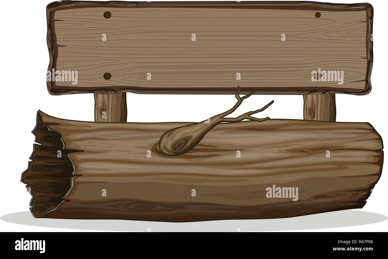 Tree trunk wooden signboard illustration Stock Vector Image & Art - Alamy