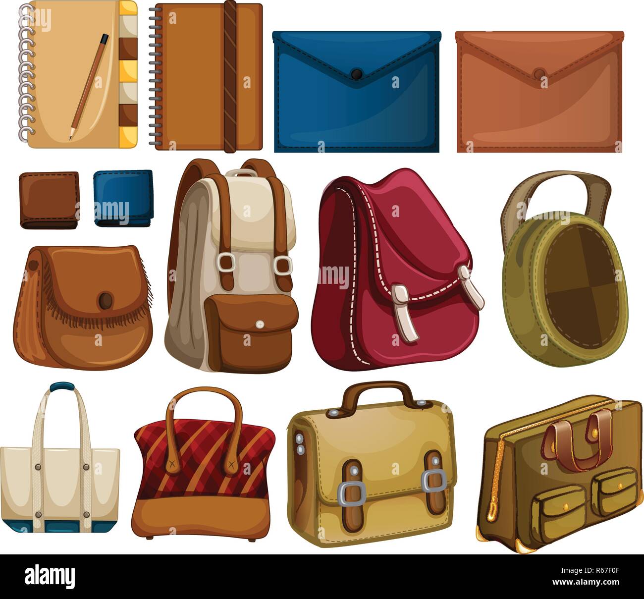 Set of leather object illustration Stock Vector Image & Art - Alamy