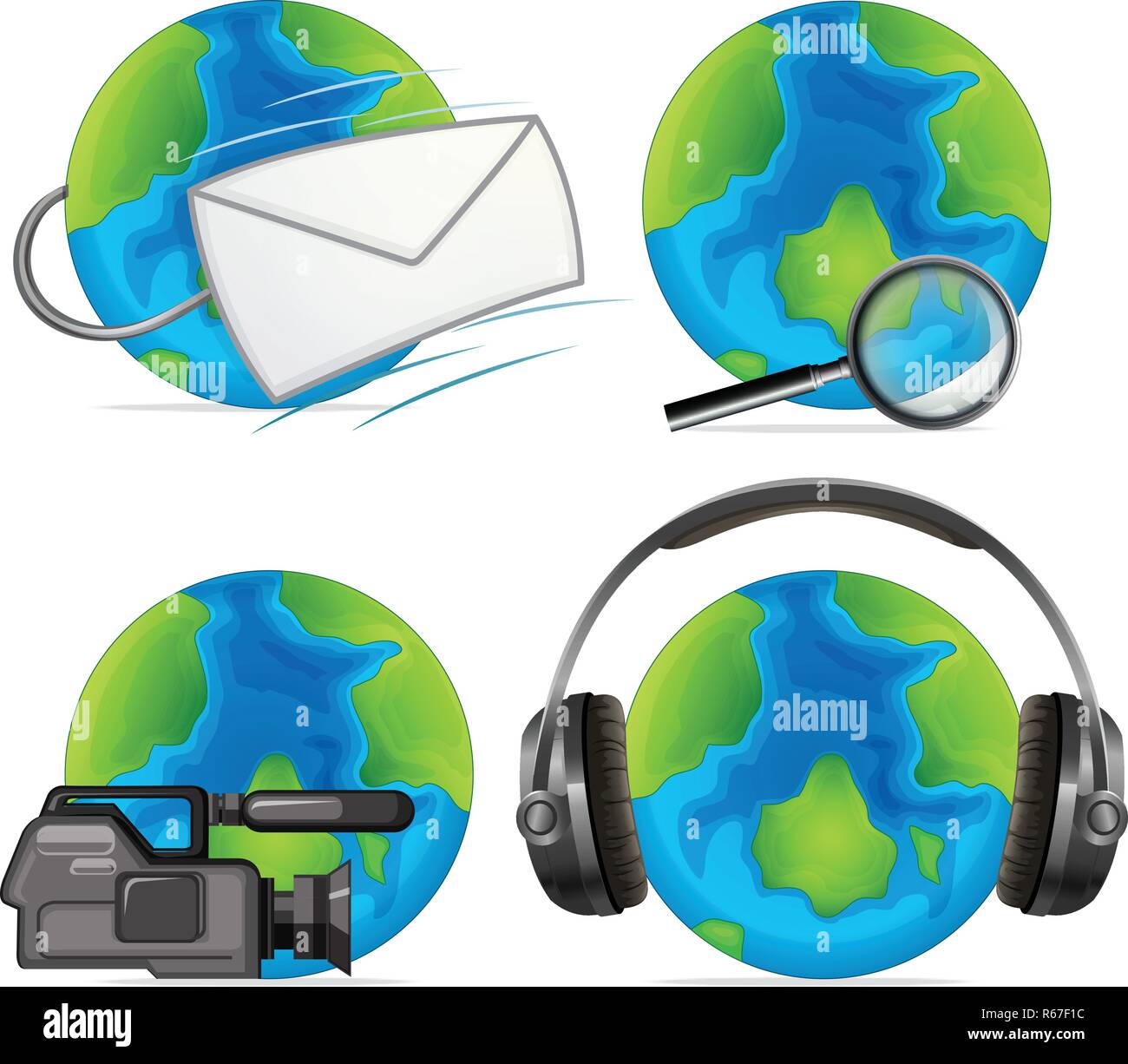 Set of object on earth illustration Stock Vector Image & Art - Alamy