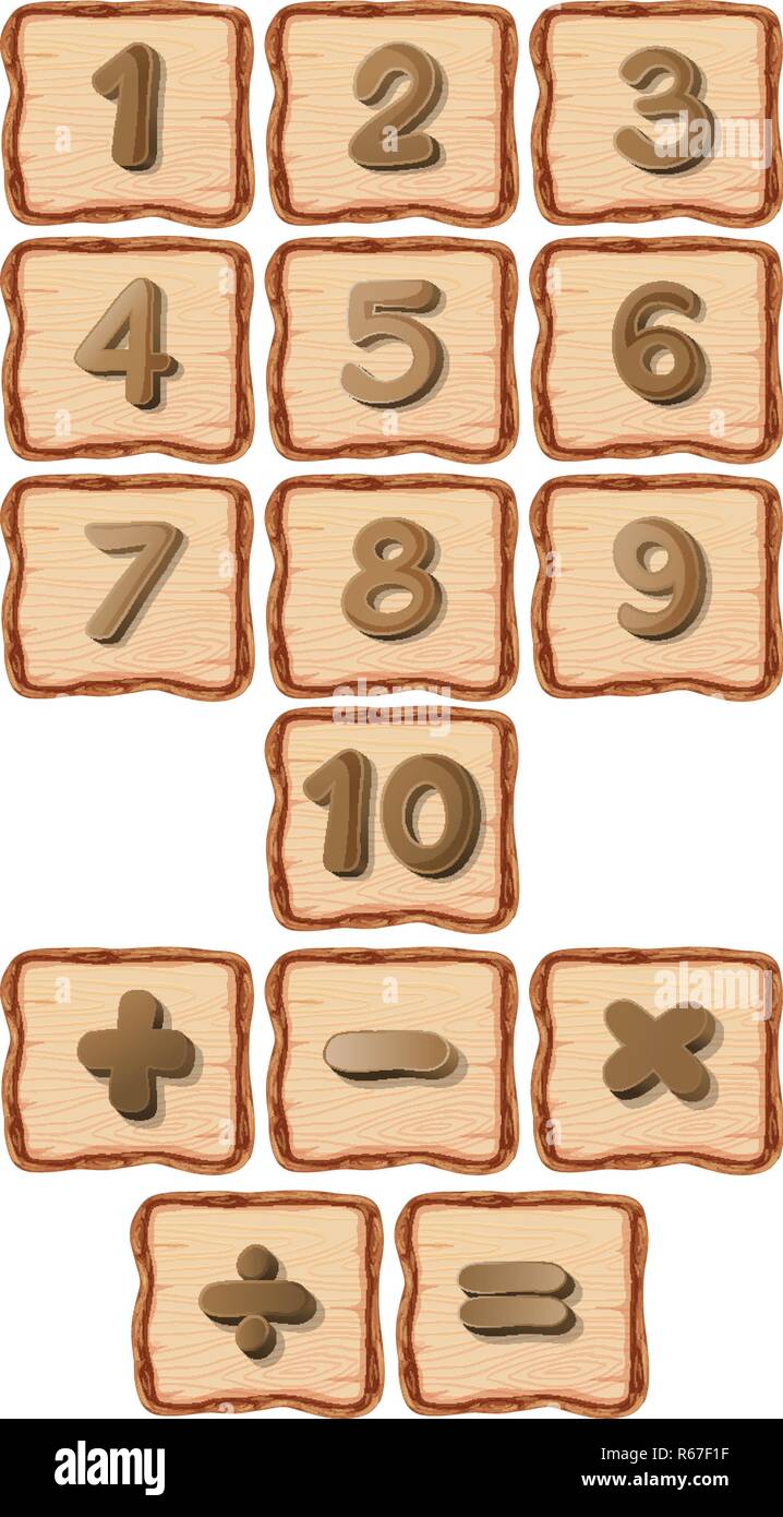Number on wooden board illustration Stock Vector Image & Art - Alamy