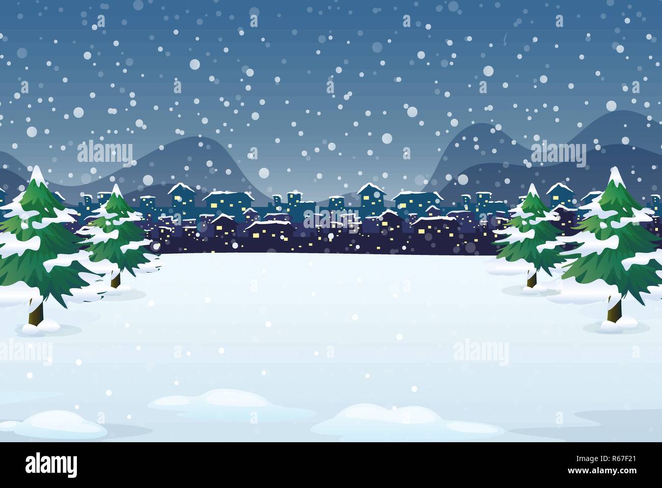 A winter night background illustration Stock Vector Image & Art - Alamy