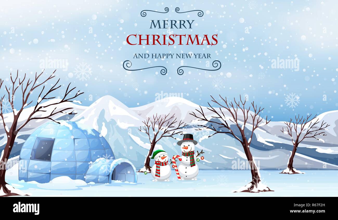 Merry christmas outdoor template illustration Stock Vector Image & Art ...