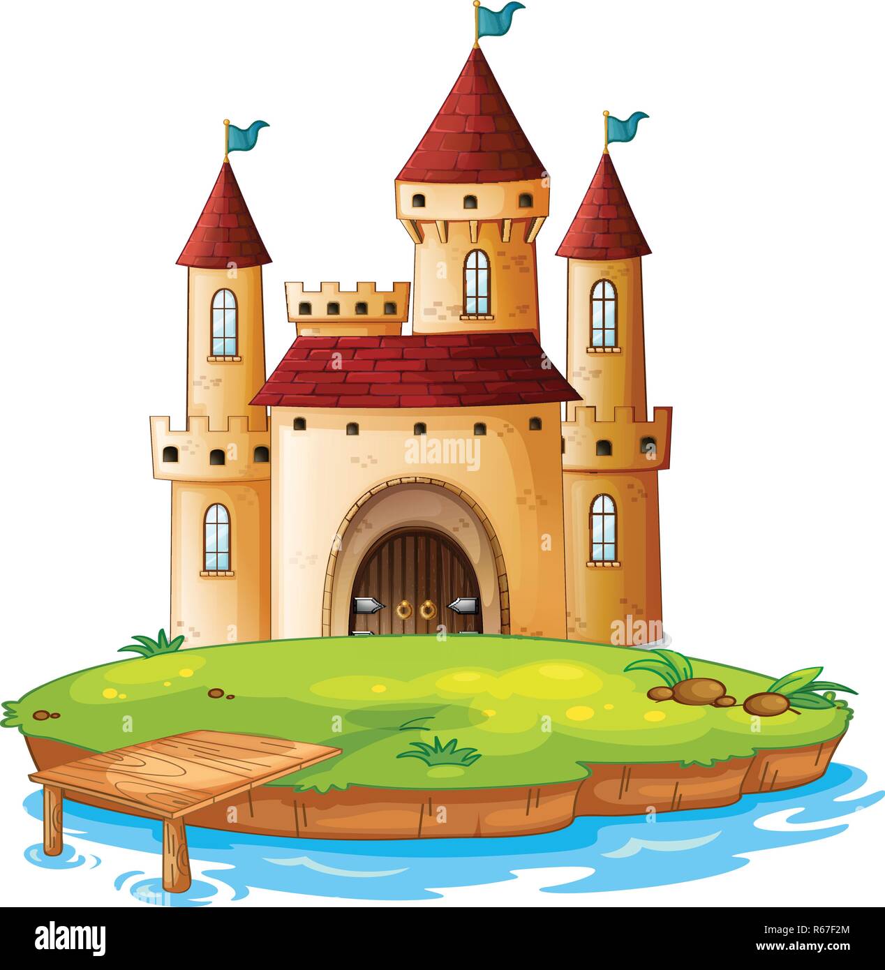 Isolated castle on white background illustration Stock Vector Image ...