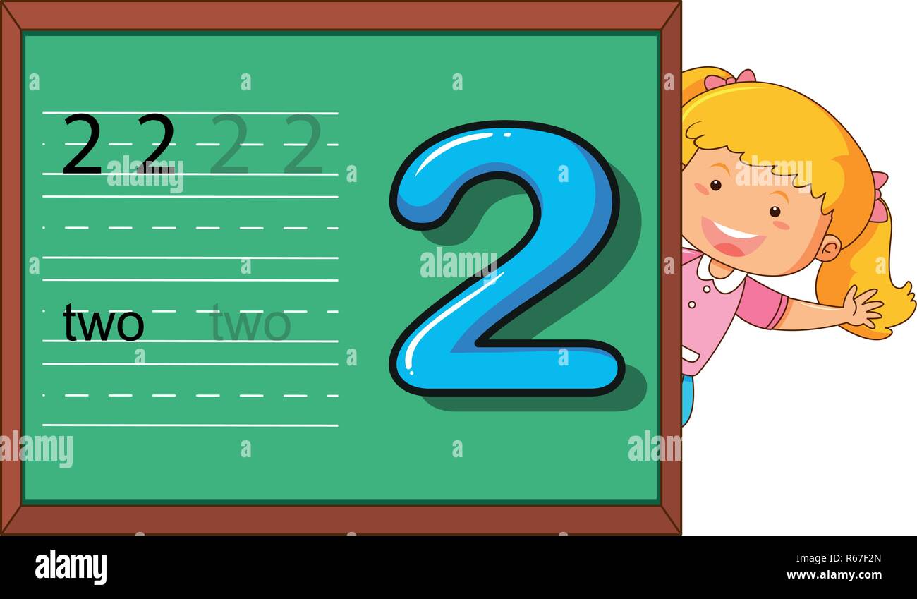 Girl blackboard math Stock Vector Images - Alamy