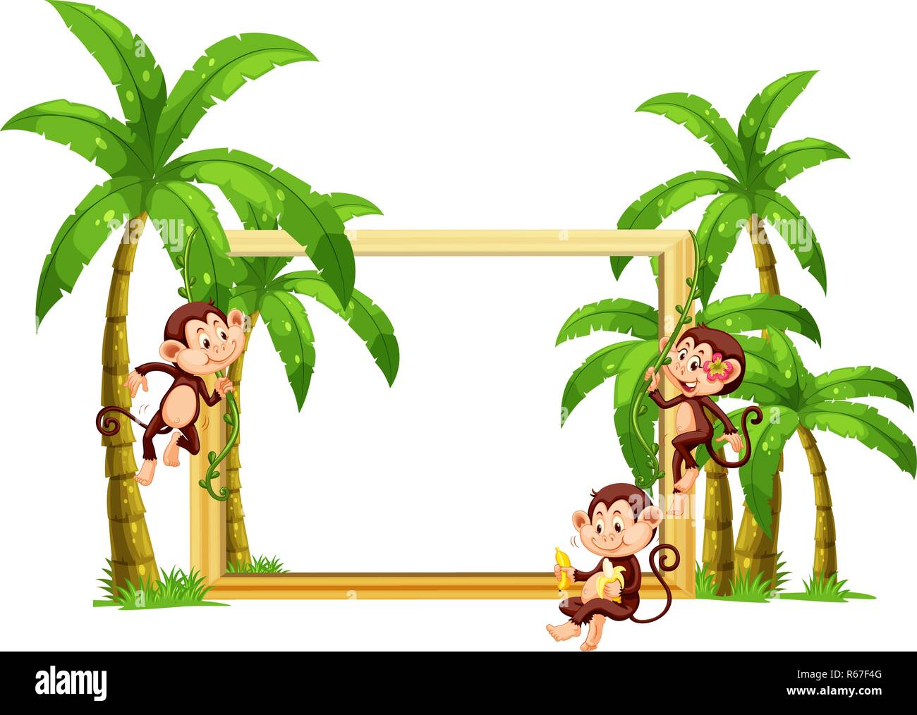 Monkey frame Stock Vector Images - Alamy